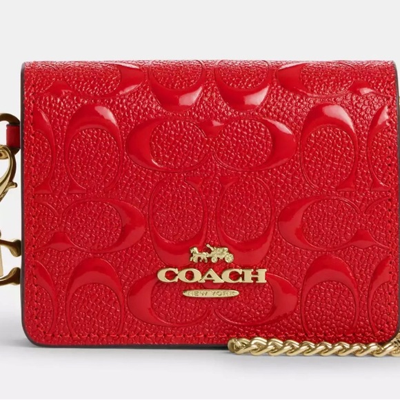 Coach | Bags | New Mini Wallet On A Chain In Signature Leather | Poshmark